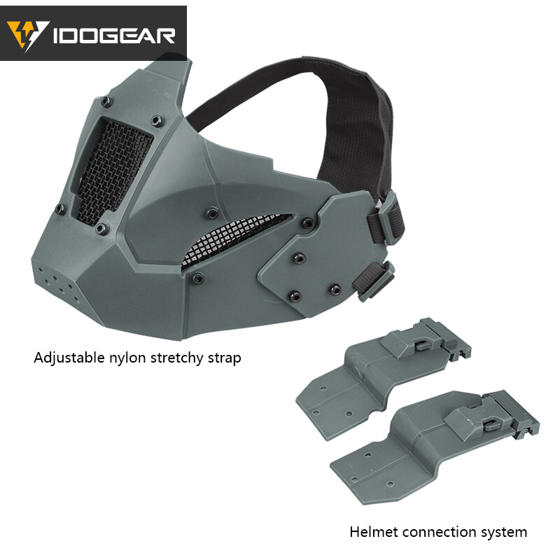 IDOGEAR Airsoft Mesh Mask JAY Fast mask Half Face Airsoft Tactical Camo ...
