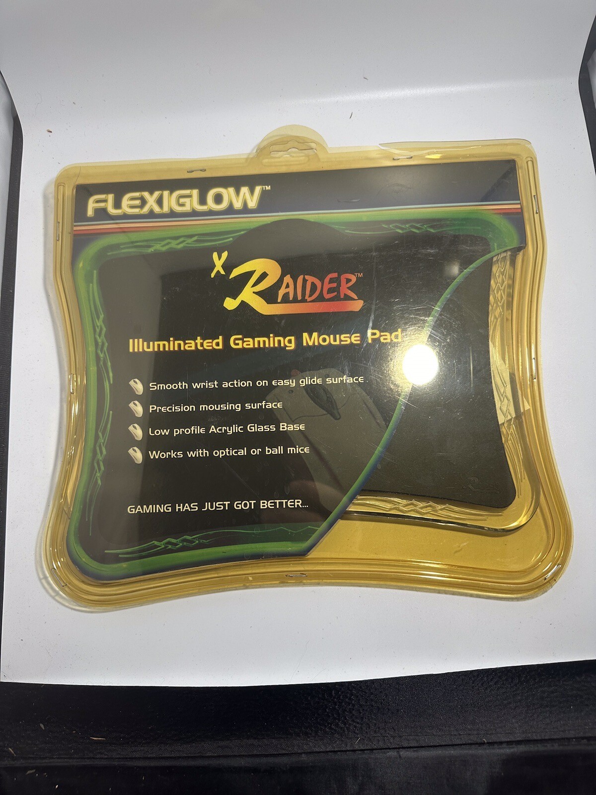 New In Pkg- FLEXIGLOW X-Raider Acrylic Glass Base LED Gamer Mousepad ...