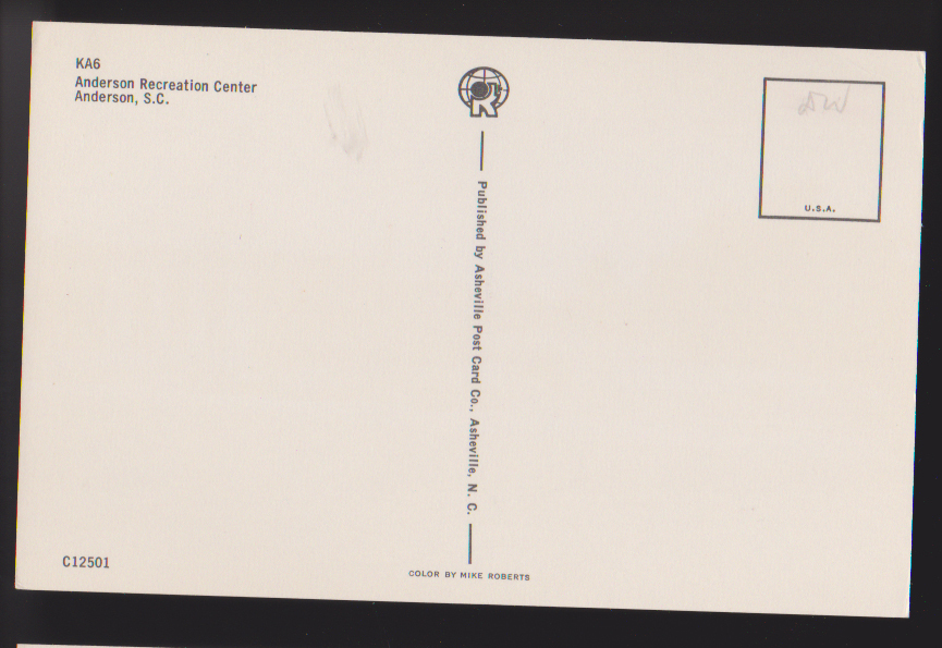 ANDERSON SOUTH CAROLINA SC Recreation Center Vintage CARS Postcard PC ...