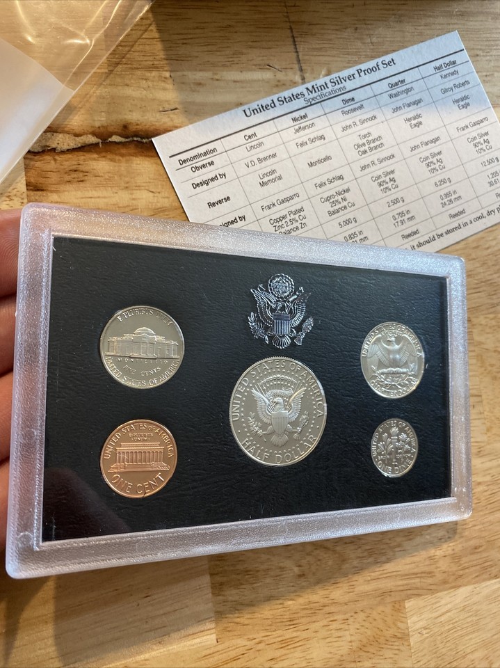 SILVER Proof Set Coins Box Lot COA 1992-S US MINT Kennedy 90% Bullion ...