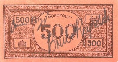 GREAT TRAIN ROBBERY Signed Monopoly Note BRUCE REYNOLDS Ronnie Biggs ...