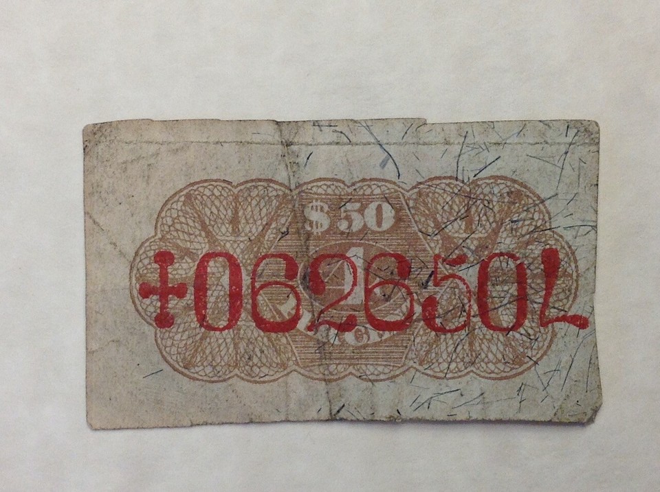 1877 $50 US Consol Quarterly Interest Coupon - Payable April 1 1884 cd ...