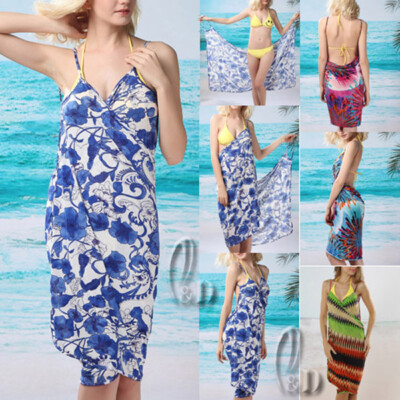 AU STOCK SOFT BIKINI COVER UP BEACH WARP BACKLESS DRESS SHAWL SW005 ...