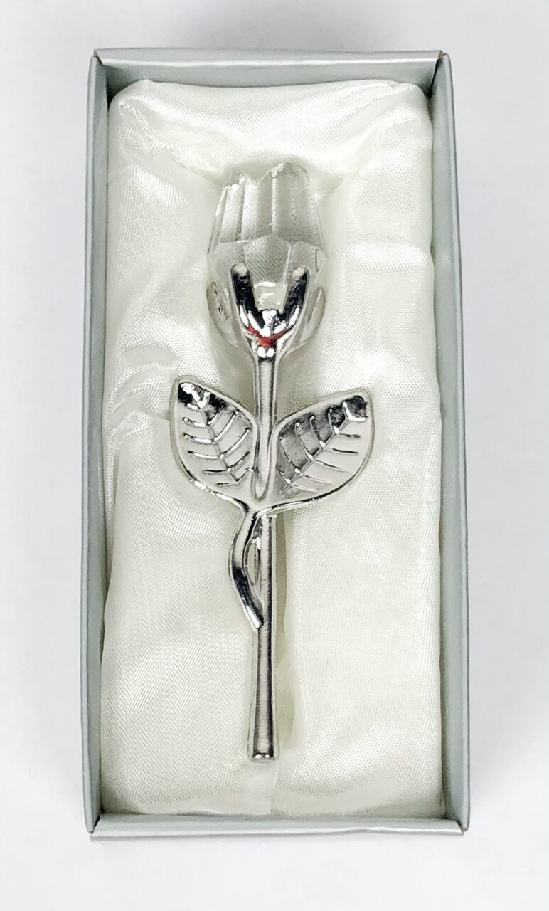 Fashioncraft Choice Clear Crystal and Silver Long Stem Rose With Gift ...