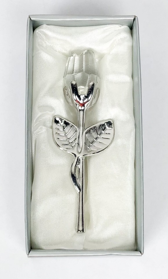 Fashioncraft Choice Clear Crystal and Silver Long Stem Rose With Gift ...