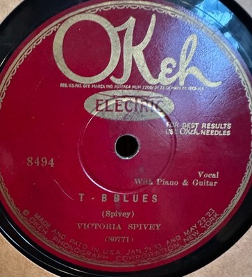 VICTORIA SPIVEY LONNIE JOHNSON GUITAR OKEH 8494 BLUES V+ 78rpm *HEAR ...