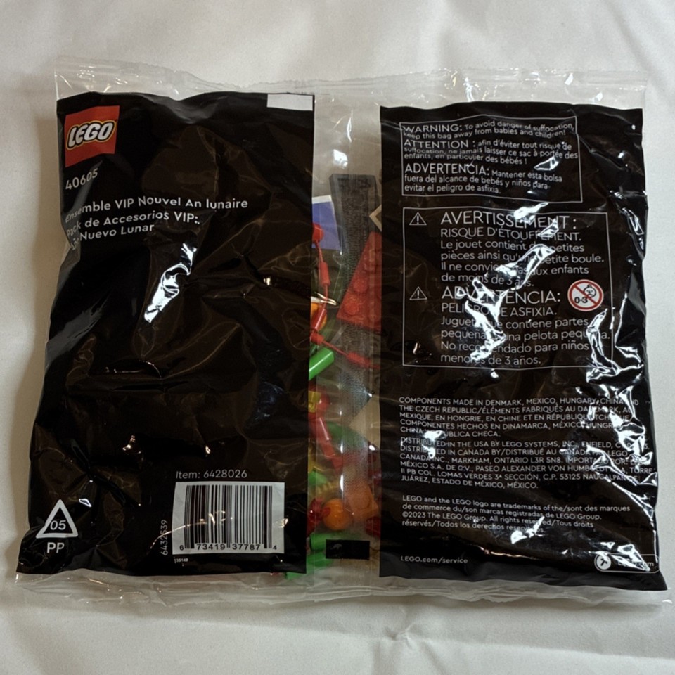 LEGO Lunar New Year VIP Add-On Pack 40605 Complete Set Polybag 124 ...