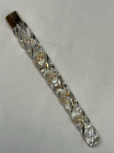 Antique Spiral Glass Enamel Flower Lachrymatory Tear Catcher Perfume ...