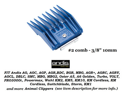 ANDIS UNIVERSAL ATTACHMENT GUIDE 3/8 10mm #2 COMB*Fit AGC,Excel,Pulse ...