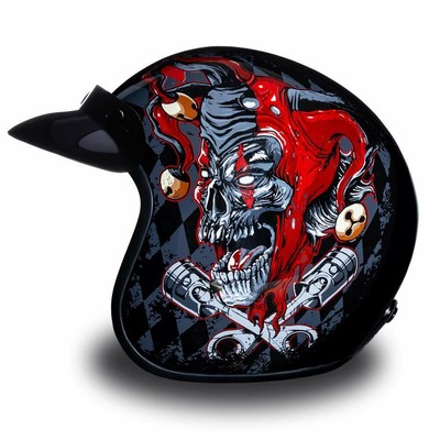 Daytona Joker Jester Clown 3/4 Open Face Motorcycle Helmet XS-2XL | eBay