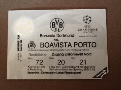 Ticket CL 99/00 Borussia Dortmund BVB - Boavista Porto | eBay.de