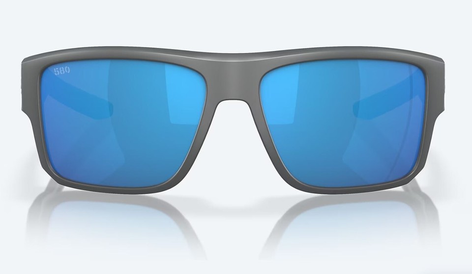 NEW Costa Del Mar Taxman Matte Gray / Blue Mirror Polarized Glass 580G ...