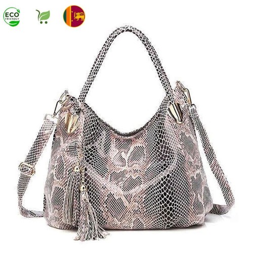 Leather Snake Skin Design Large Handbags for Ladies Shoulder Crossbody ...