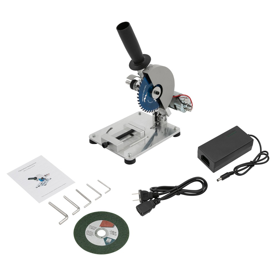 4" Mini Table Saw Chop Saw Soft Metal Wood Plastic Cutting Machine 0-45 ...