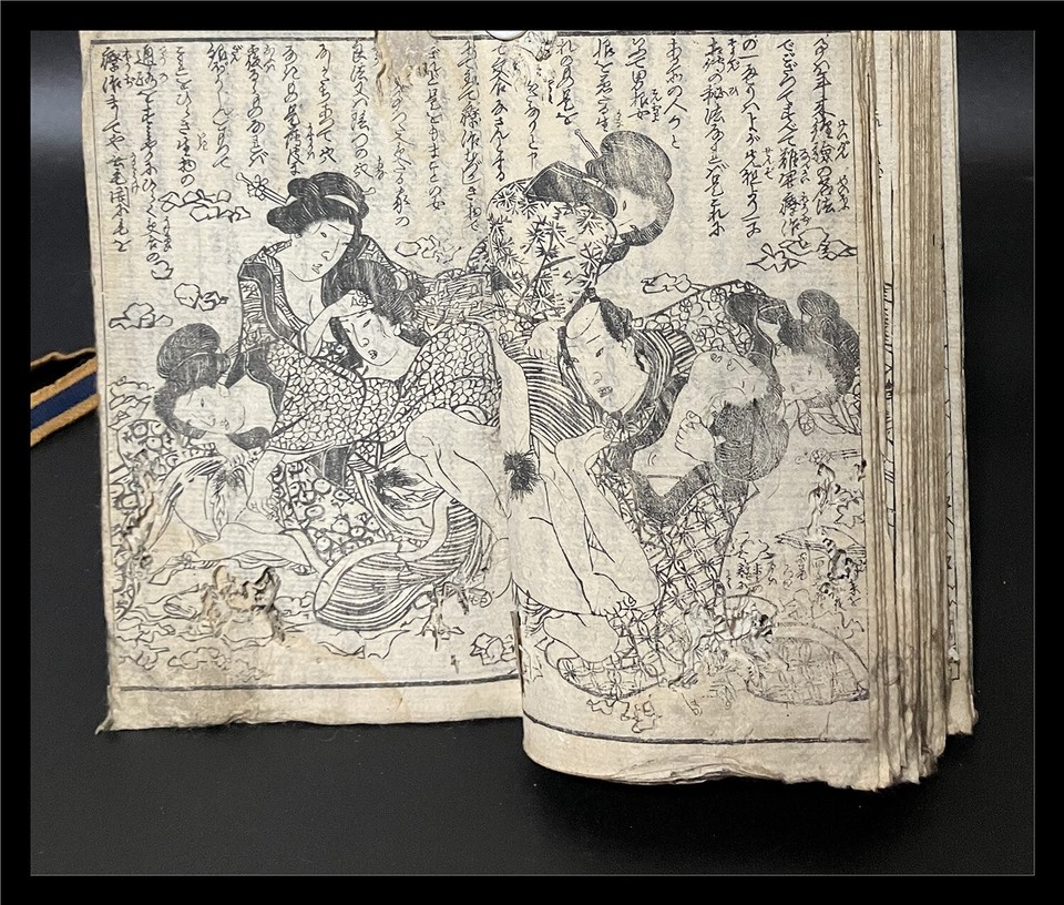 Japanese Woodblock Print Shunga Book; Edo Period 1855 Ukiyo-e | eBay