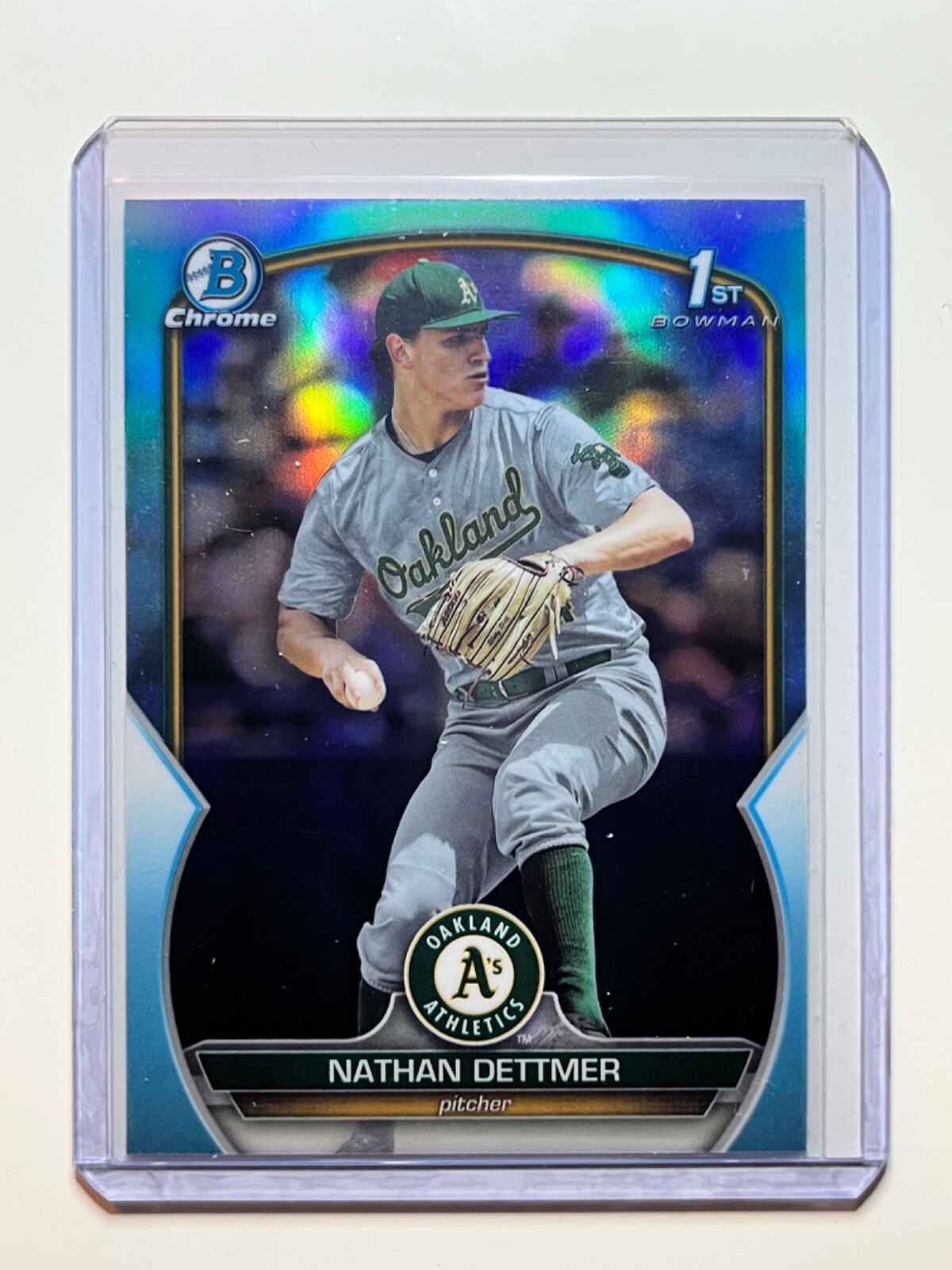 2023 Bowman Draft Nathan Dettmer 1st Bowman Sky Blue Refractor Oakland ...