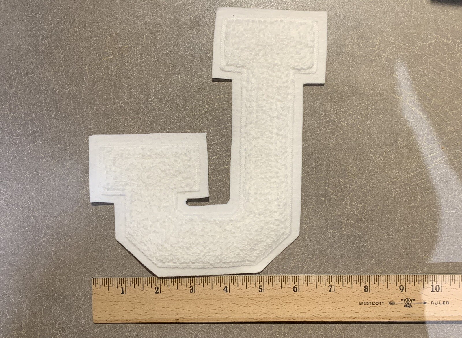 CUSTOM MADE Chenille J Patch- White | eBay