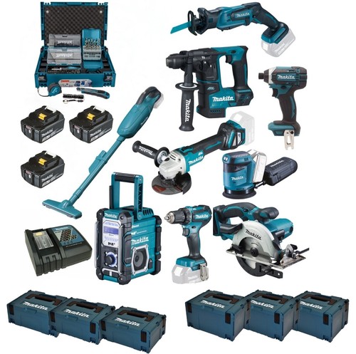 Makita Akku Combo Set 18V XXL inkl. DSS501 DGA511 DMR112 Makpacs ...