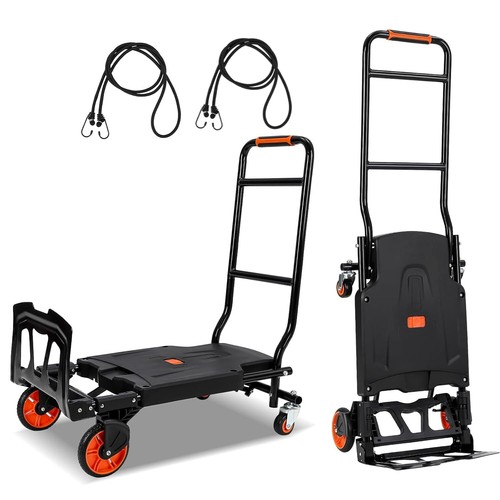 2 in 1 Multi-Position Folding Hand Truck/Cart, Utility Cart Dolly Holds ...
