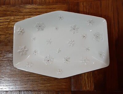 Lenox Candy Dish Soap Dish Winter Splendor Snowflakes Gold Trim 6 x 4 ...