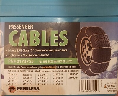 Peerless Chain Passenger Car Tire Cables PN 0173755 | eBay