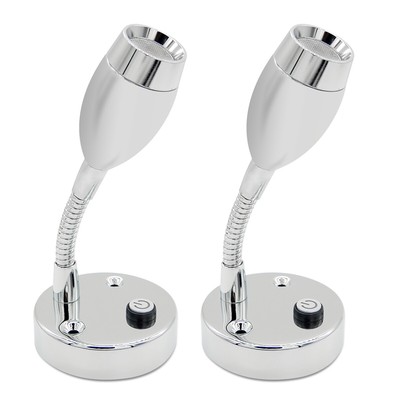 2X RV Reading Light 12V LED RV Interior Book Map Bedside Lamp Camper ...