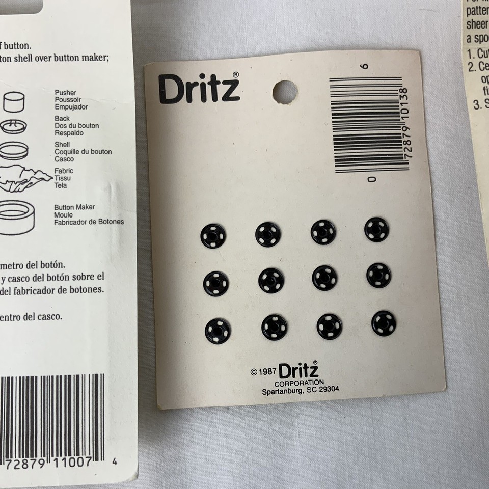 VTG Dritz Lot Of 3 Packs 2 Cover Buttons / 1 Brass Snaps NWT | eBay