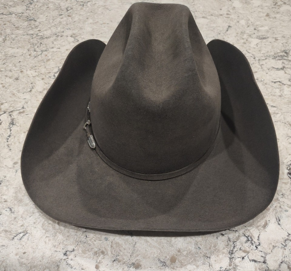 STETSON Beaver Felt Granite Gray Cowboy Hat - w/Rodeo Cowboy Brim 4X ...