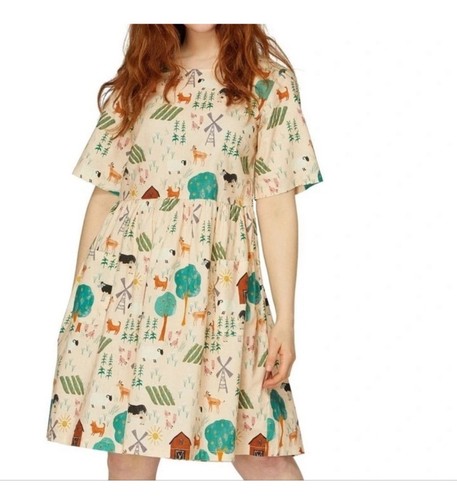 Princess Highway Farm Yard Farm & Animal Print Pocket Front Dress Sz 10 ...