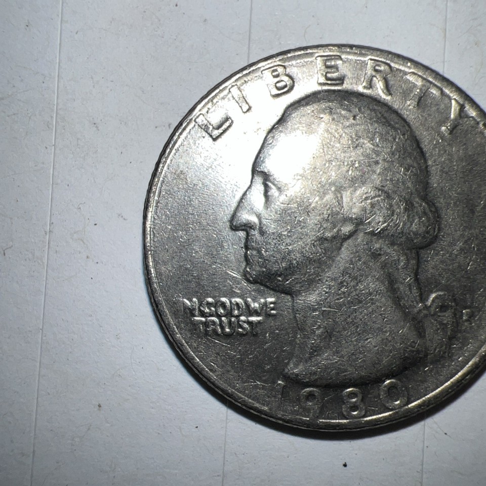 1980 P Washington Quarter – Filled Mint Mark – AM Touching N God We ...