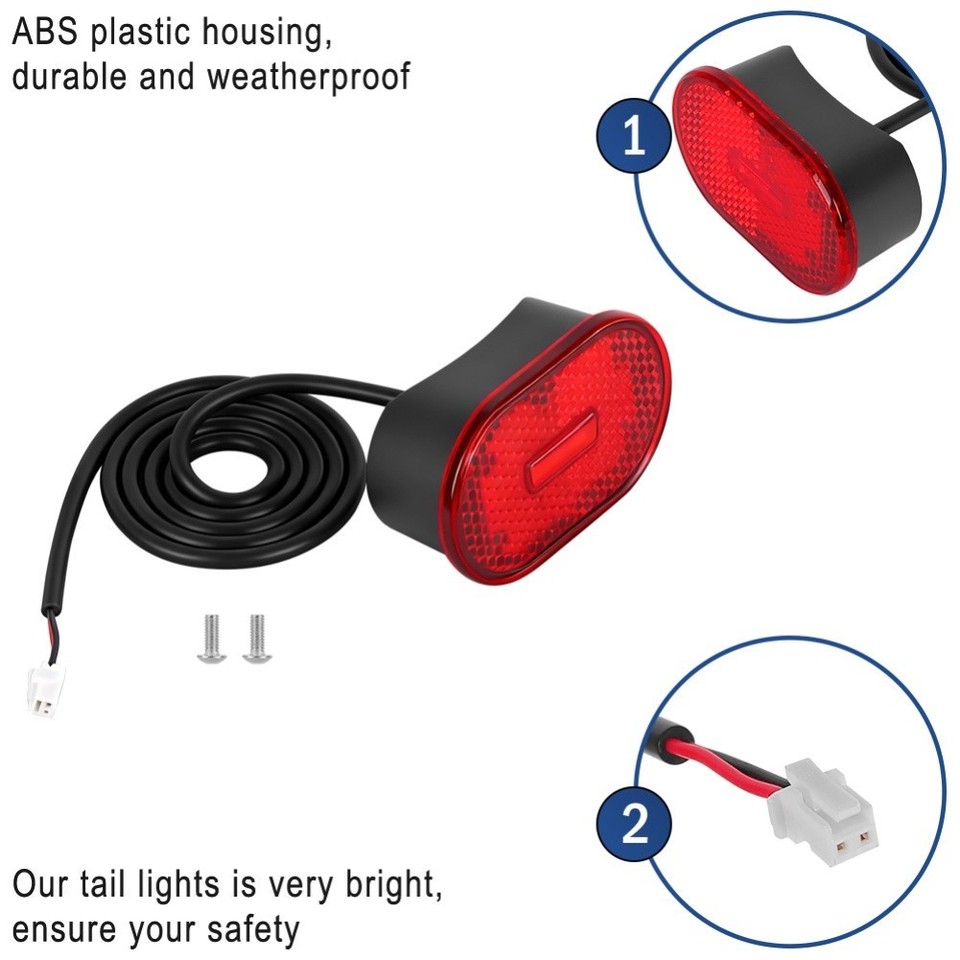 ABS Plastic Scooter Taillight LED Tail Light Dust Resistant Bright LEDs ...