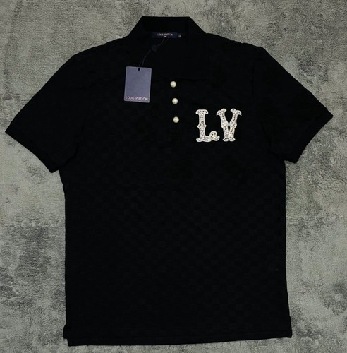 Louis Vuitton Monogram Custom Black Polo Men’s Size Large | eBay