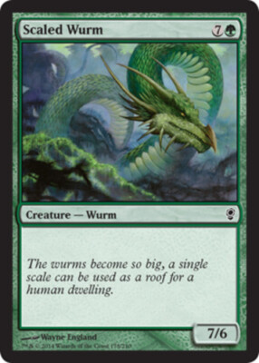 Light Play, English MTG Regular Scaled Wurm Conspiracy Magic the ...