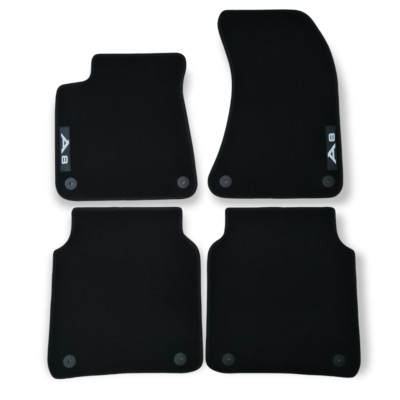 Velour Car Floor Mats For Audi A8 S8 4H Waterproof Black Carpet Rugs ...