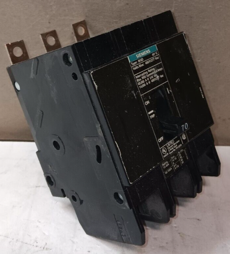 SIEMENS BQD370 70 AMP BOLT-ON CIRCUIT BREAKER 3 POLE 480/277 VAC 65 kA ...