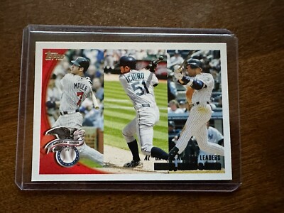 2010 Topps Baseball League Leaders #8 Derek Jeter, Ichiro Suzuki, Joe ...