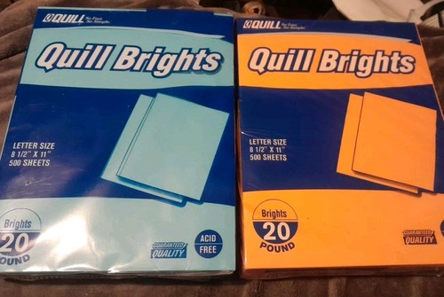 Quill Brights Paper, 8 1/2" X 11" Bright Orange,Blue 20 lb, 500 Sheets ...