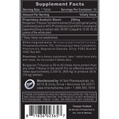 Hi Tech Pharmaceuticals Tribesterone Tribulus Test Booster 60 Tabs | eBay