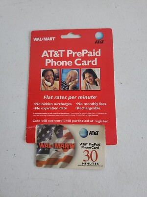 Vintage Walmart At&t Prepaid Phone Card 2000 Y2k Nostalgia 30 Minutes ...
