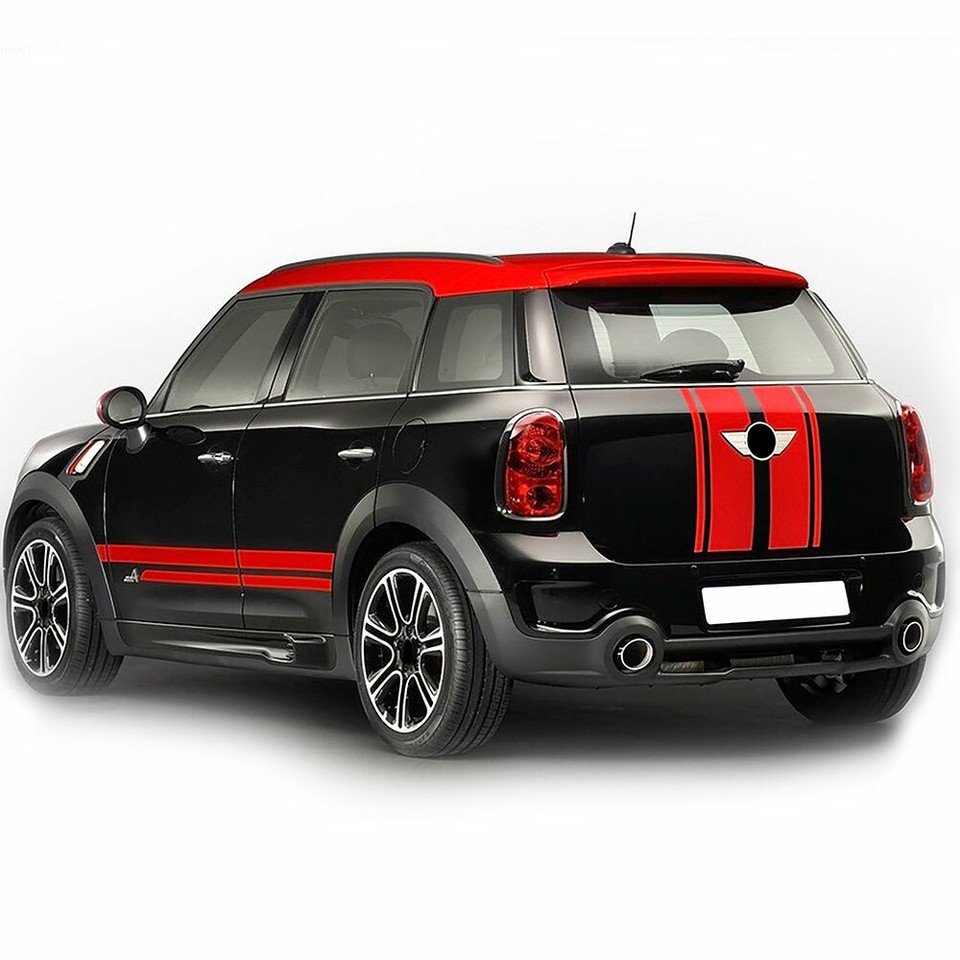 Red Decal Sticker Stripe Kit For Mini Countryman Cooper S Hood Side ...