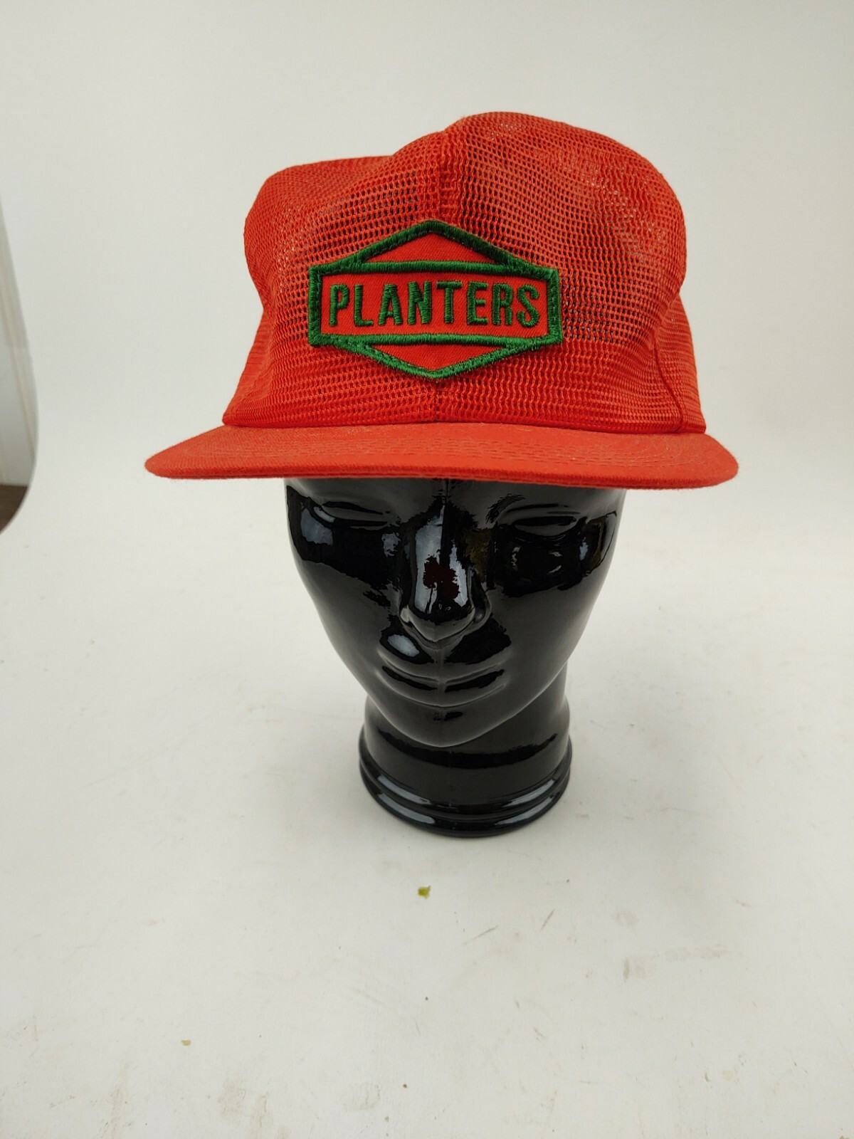 Vintage All Mesh Planters Orange Trucker Baseball Hat Cap Snap Back K ...