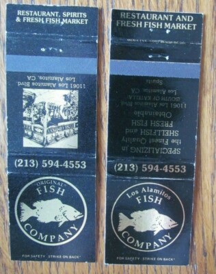 LOS ANGELES, CALIFORNIA MATCHBOOK COVERS: FISH COMPANY EMPTY ...