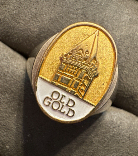 Vintage White Enamel GF GEORGIA TECH Tech Tower OLD GOLD New Sterling ...