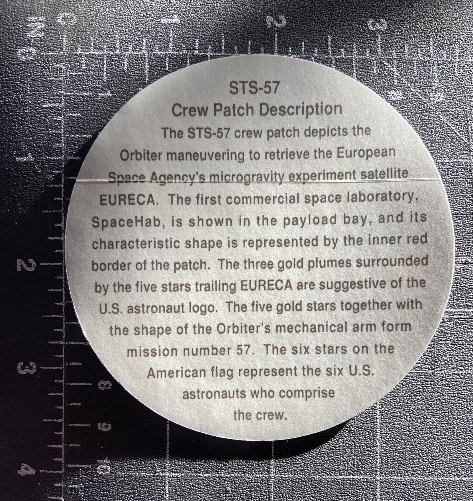 STS-57 Space Shuttle Endeavour Sticker Decal NASA sts 57 Crew Mission EURECA USA | eBay Australia