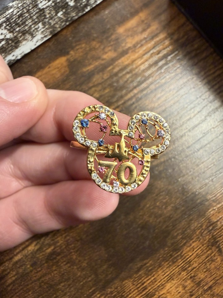 DISNEYLAND 70TH ANNIVERSARY MICKEY ICON RING BY ARRIBAS BROTHERS SIZE 9 ...