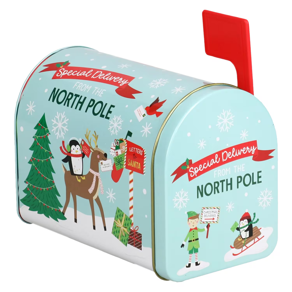 christmas Gift Boxes Mailboxes Hinged Door with Flags Metal Mailbox ...