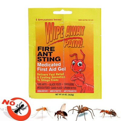 2x Fire Ant Medicated Gel Wipe Away Pain Camp Ointment Bug Insect Bite ...
