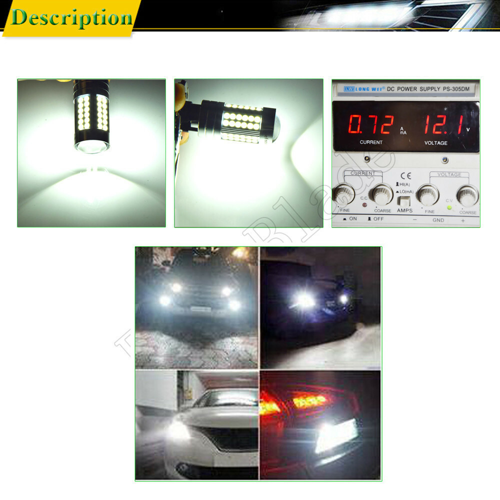 Pair PH16W PW16W LED Bulbs Car Fog DRL Backup Reverse Light Lamp White ...