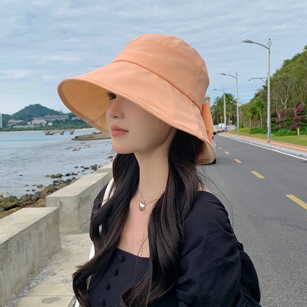Adjustable Bucket Hat Wide Brim Beach Cap Casual Sun Visor Cap Summer ...
