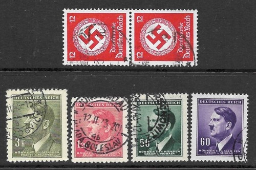 Germany Bohemia & Moravia Nazi Occup Swastika WWII Third Reich Hitler 6 ...